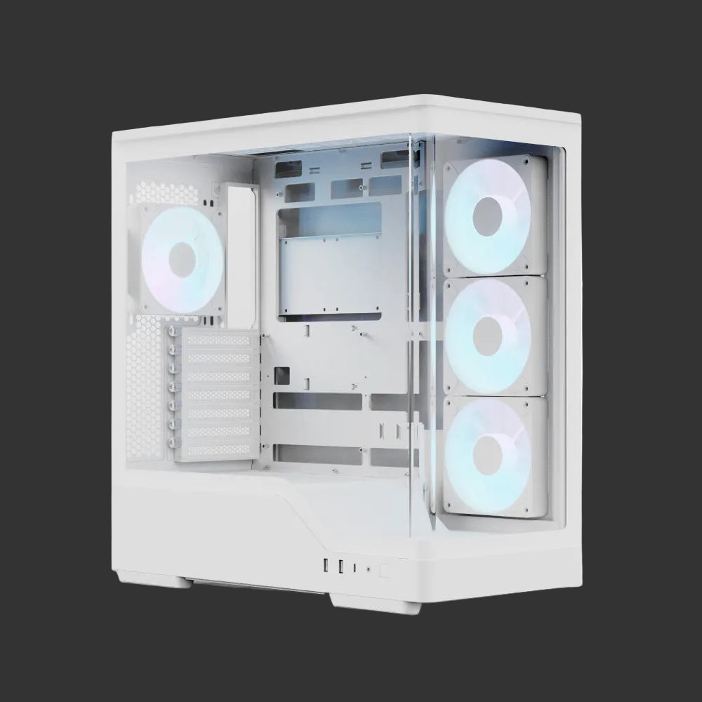 Aerocool P500A White Mid tower case - Includes 120mm ARGB Fan x 4 and