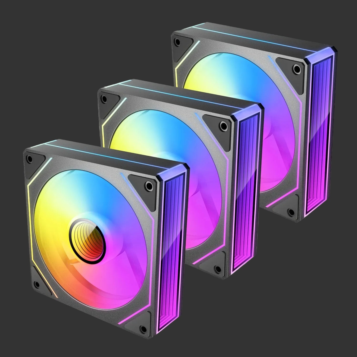 Antec VISION PWM 120mm ARGB Infinity Mirror Case Fan 3 Pack Black
